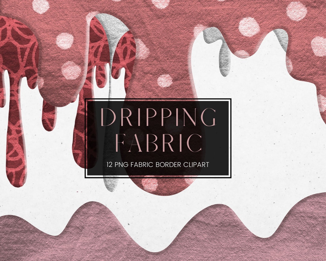 Pink Linen Dripping Fabric Border Clipart, Red Stripe Spot Drip Pattern ...