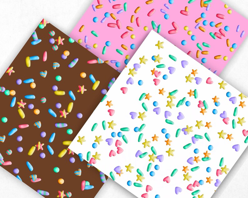 Rainbow Sprinkles Digital Paper Pattern, Cake Sprinkle Textures, Cake ...