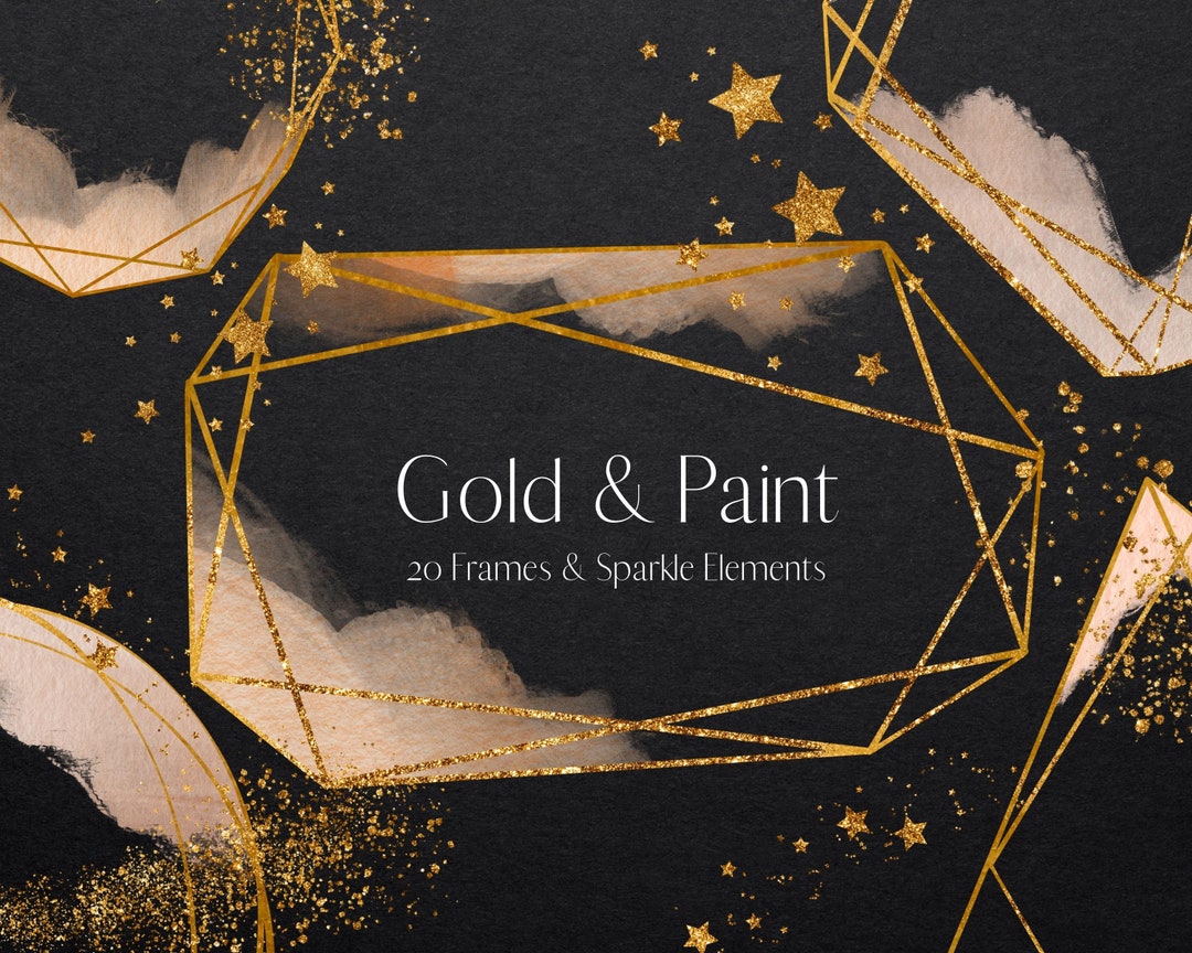 Gold Glitter and Watercolour Frame Clipart, Peach Frame, PNG Beige ...