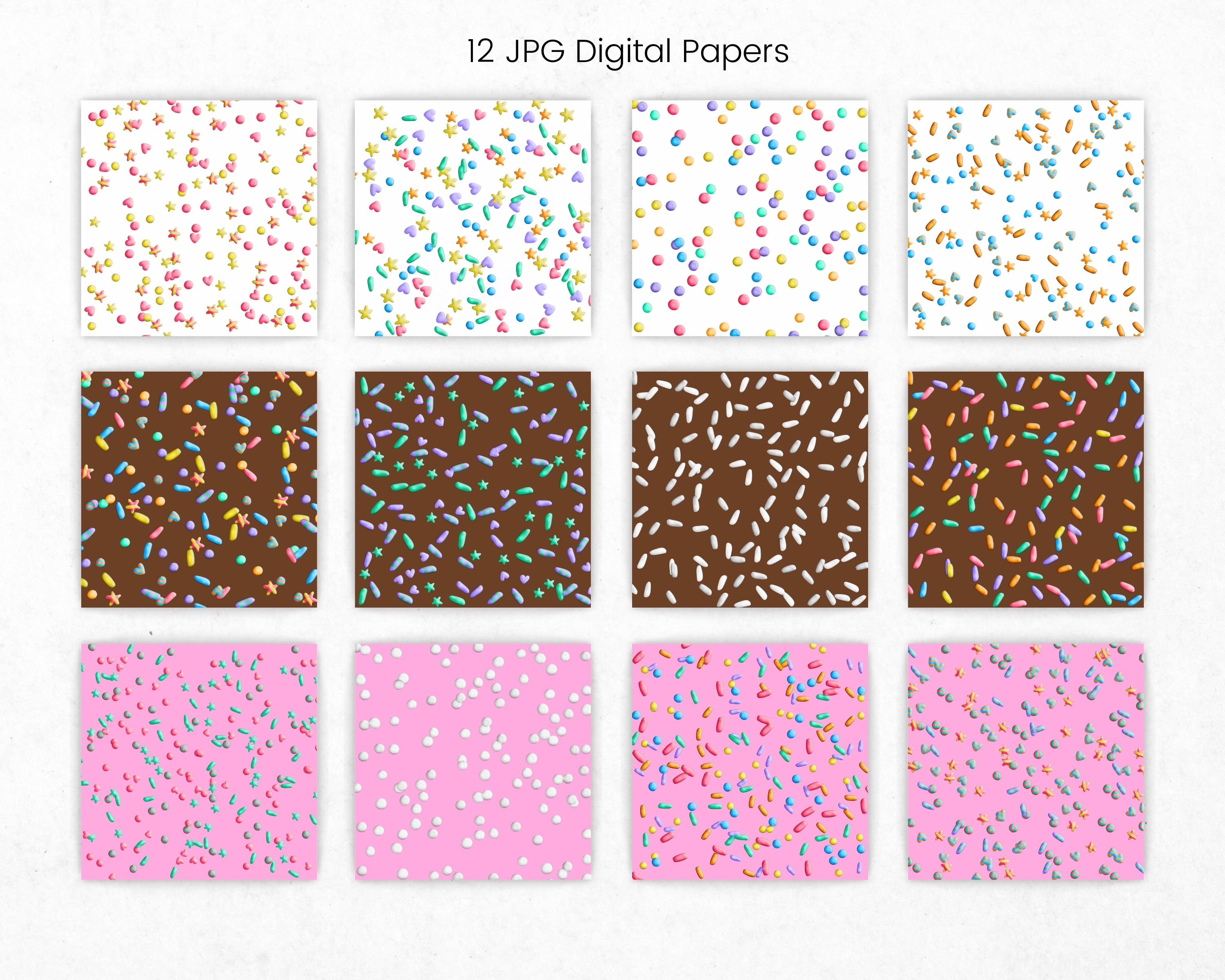 Rainbow Sprinkles Digital Paper Pattern Cake Sprinkle - Etsy