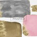 Pink Paint and Gold Glitter Brush Strokes, Bright Pink Paint Clip Art ...