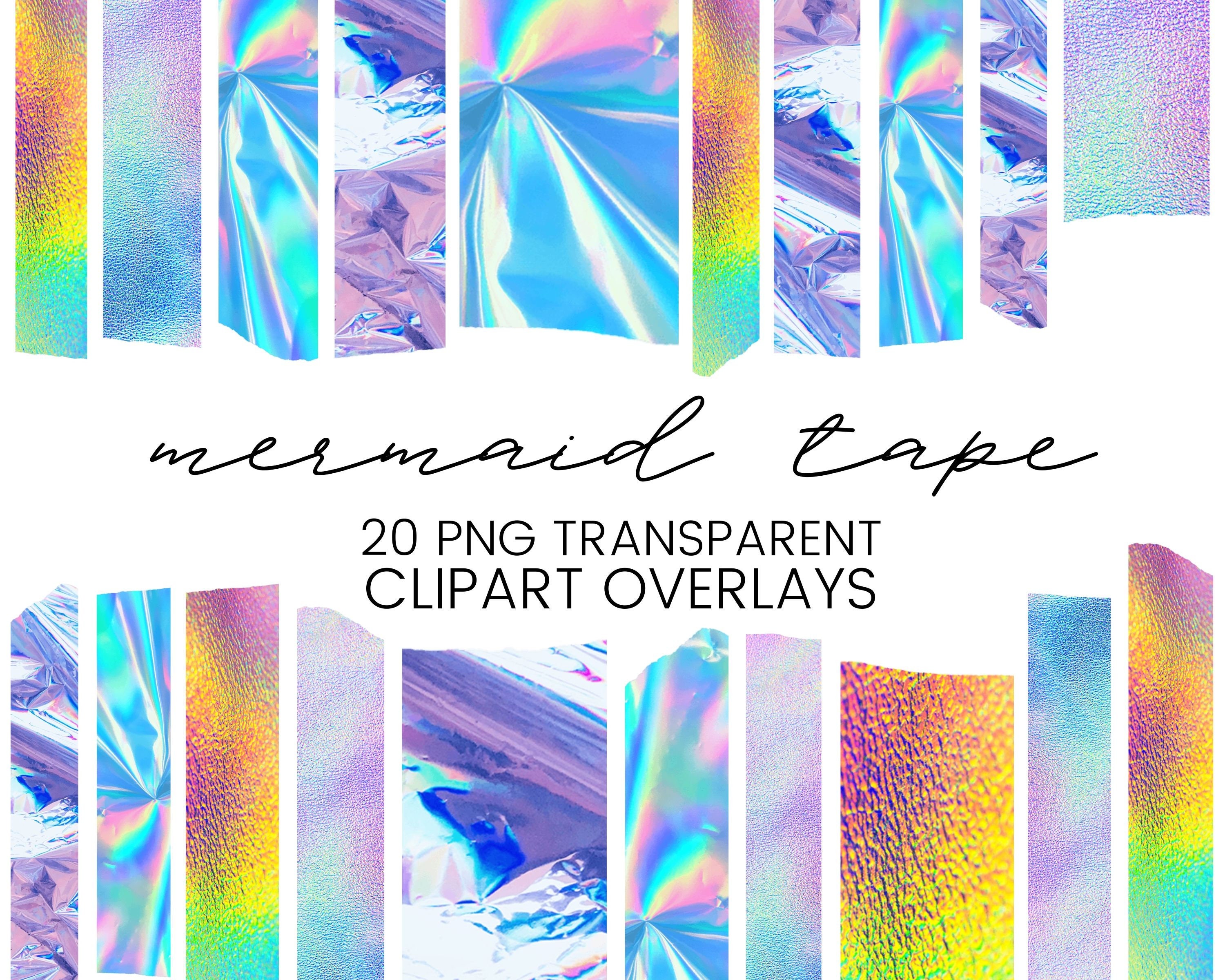 20 Mermaid Rainbow Washi Tape Clip Art Digital Washi Tape - Etsy