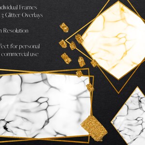 Gold Marble Frame Clipart, Circle Square Logo Frames, Marble Shape Clip ...