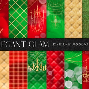 Elegant Glam Digital Paper, Chandelier Paper, Tufted Gold Glitter ...