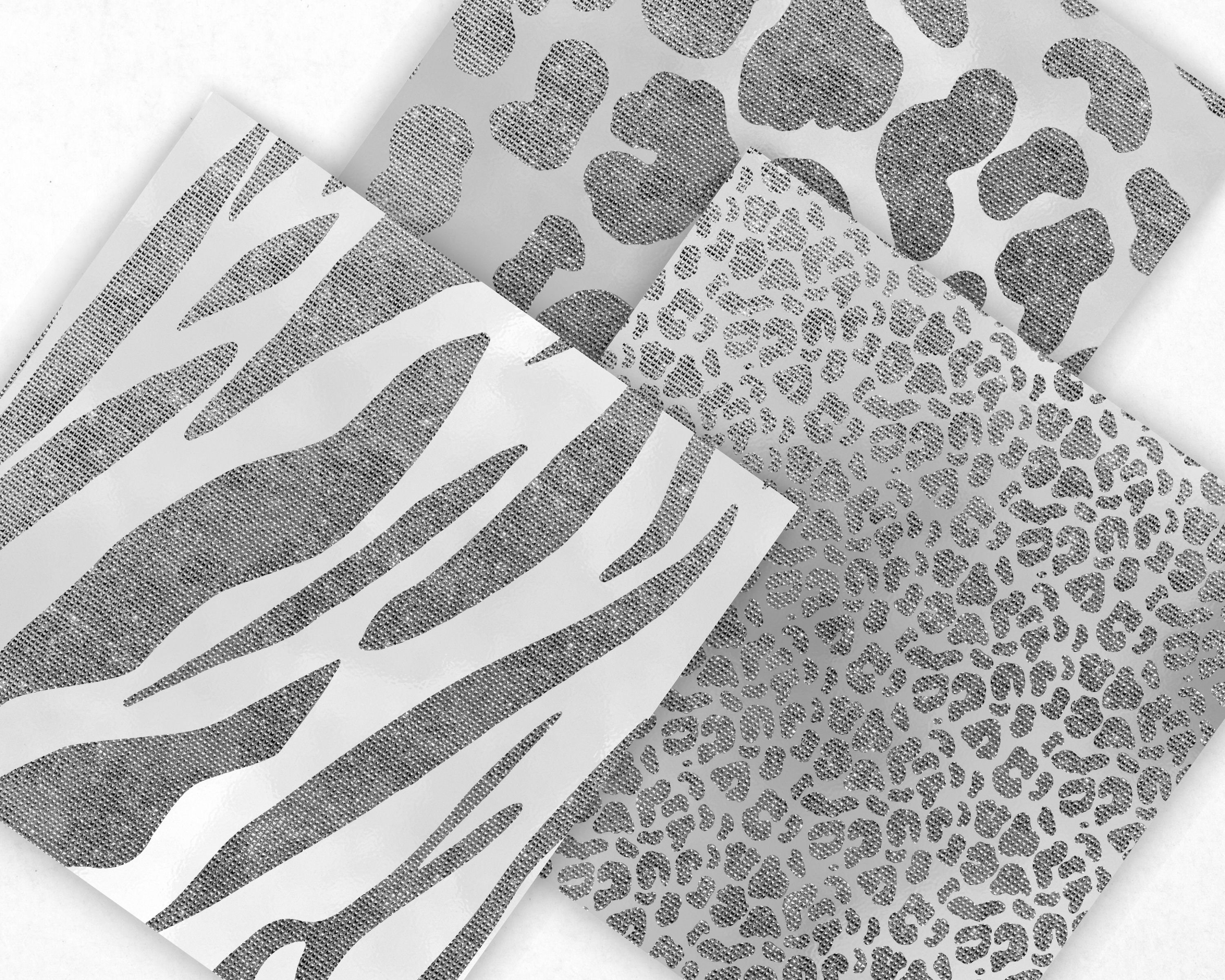 Silver Safari Animal Print Digital Paper Leopard Print - Etsy