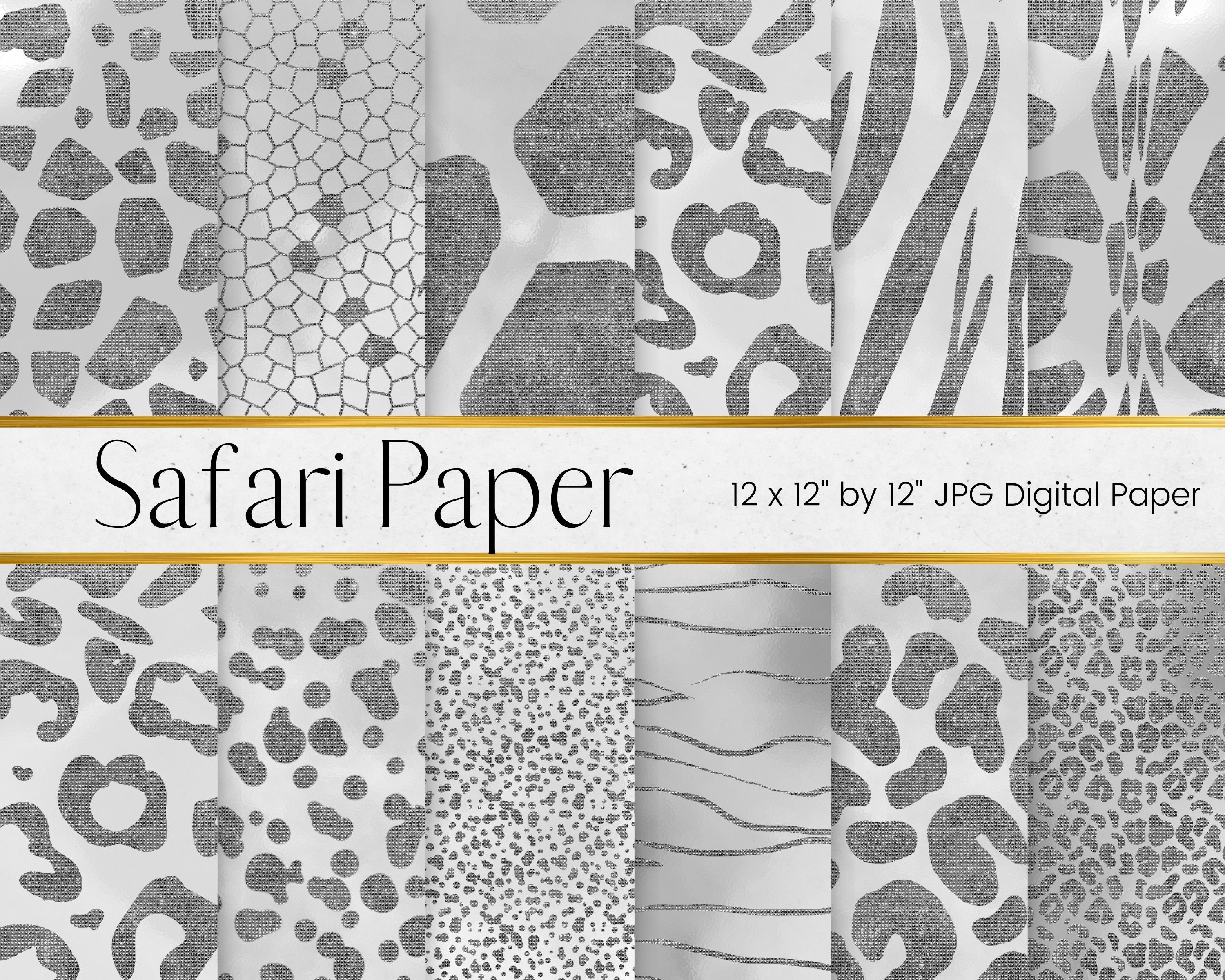 Silver Safari Animal Print Digital Paper Leopard Print - Etsy