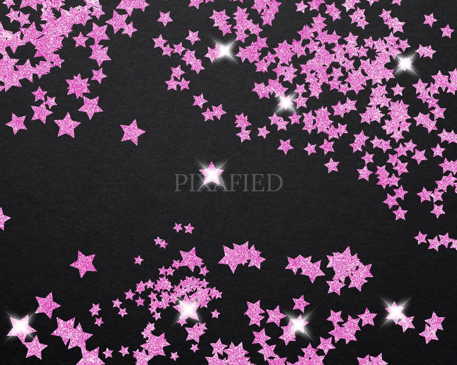 Pink Star Confetti Frames and Borders Clipart Glitter - Etsy