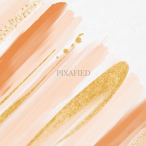 Peach Watercolor Brush Stroke Clip Art, Orange Transparent PNG Texture ...