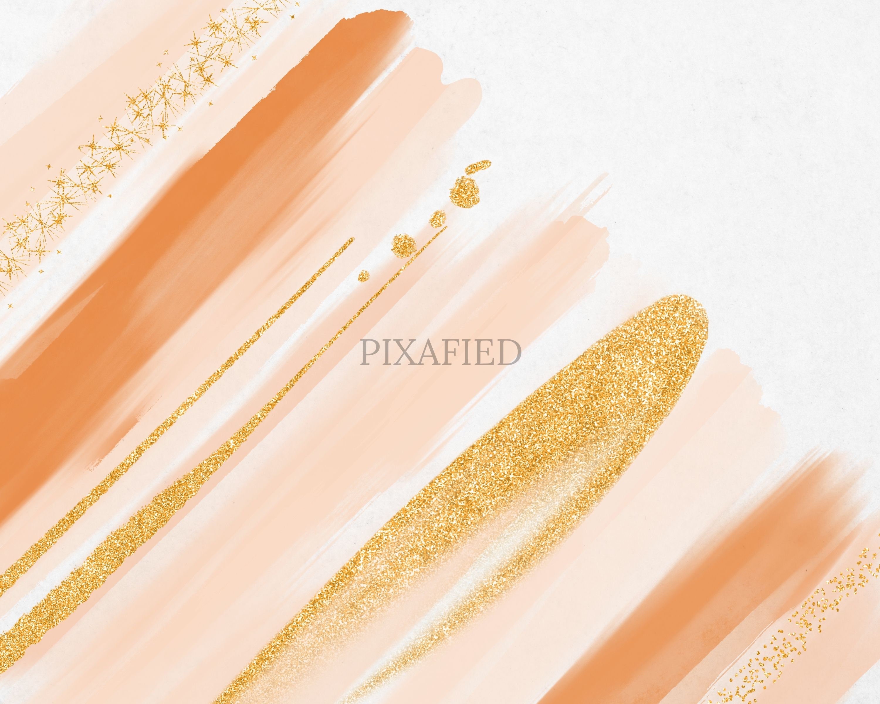 Peach Watercolor Brush Stroke Clip Art, Orange Transparent PNG Texture ...