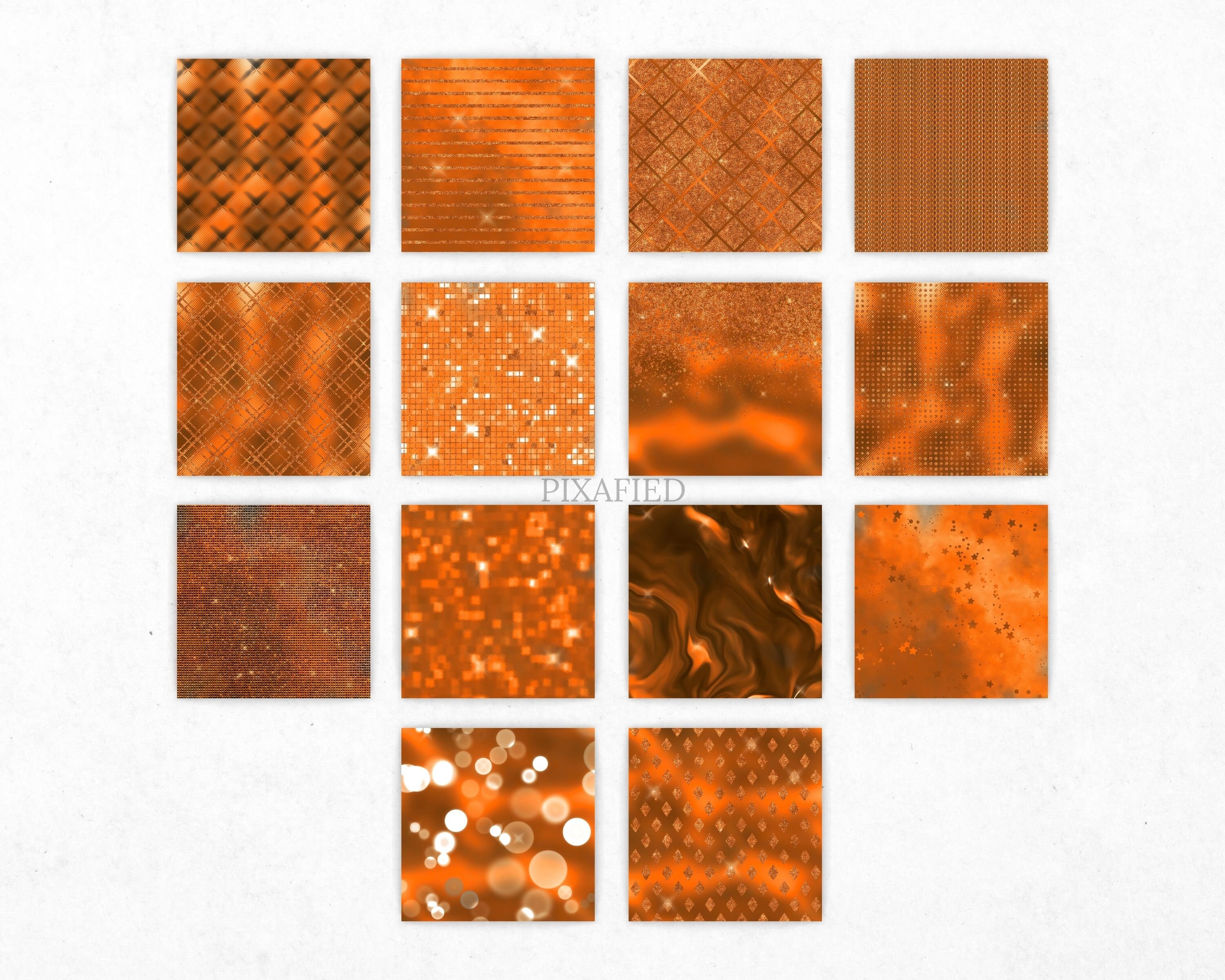 Burnt Orange Glam Digital Paper, Foil Luxury Textures, Glitter ...