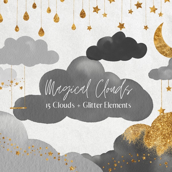 Clouds Clipart - Etsy