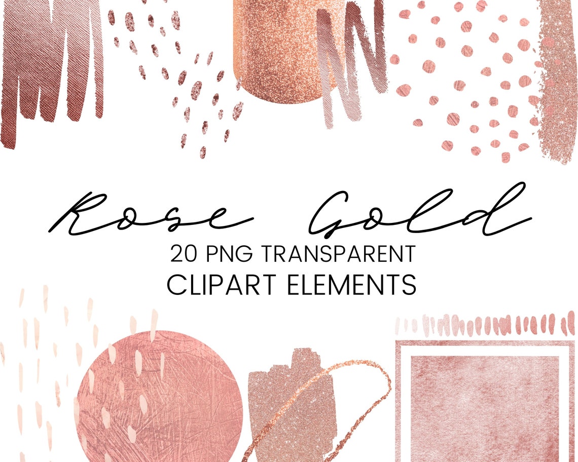 20 Rose Gold Shape Elements Clipart Digital Circle Triangle - Etsy