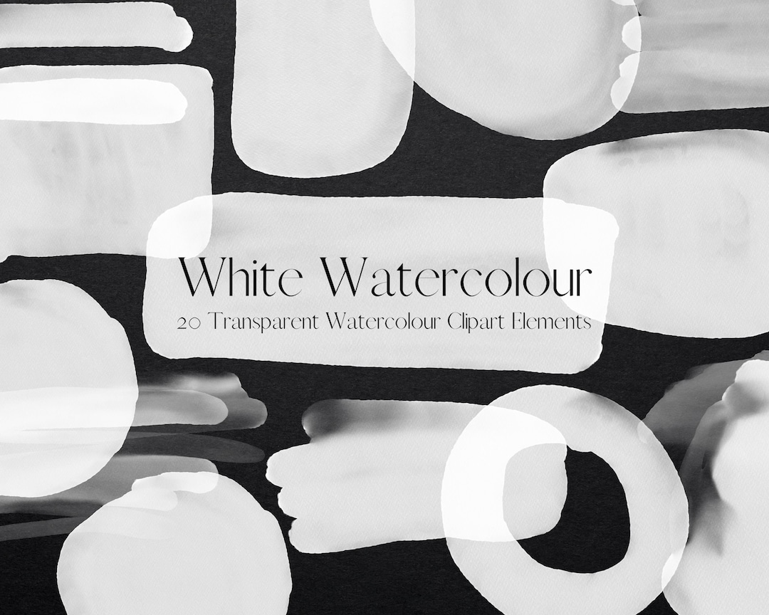 White Soft Watercolour Brushstrokes Clipart, PNG White Watercolour ...