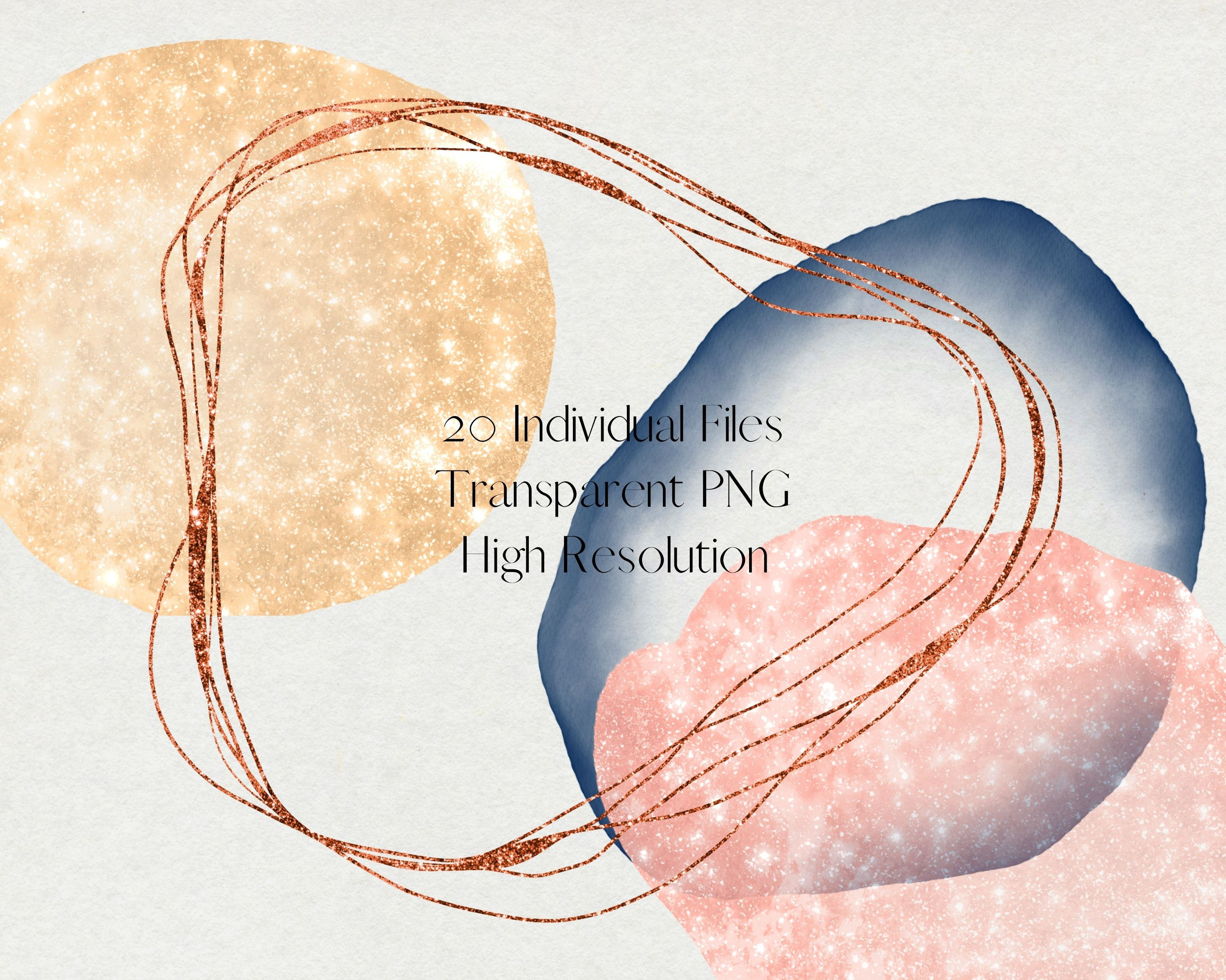 Sparkling Watercolour Brushstroke, Gold Glitter Circles, Pink, Navy ...