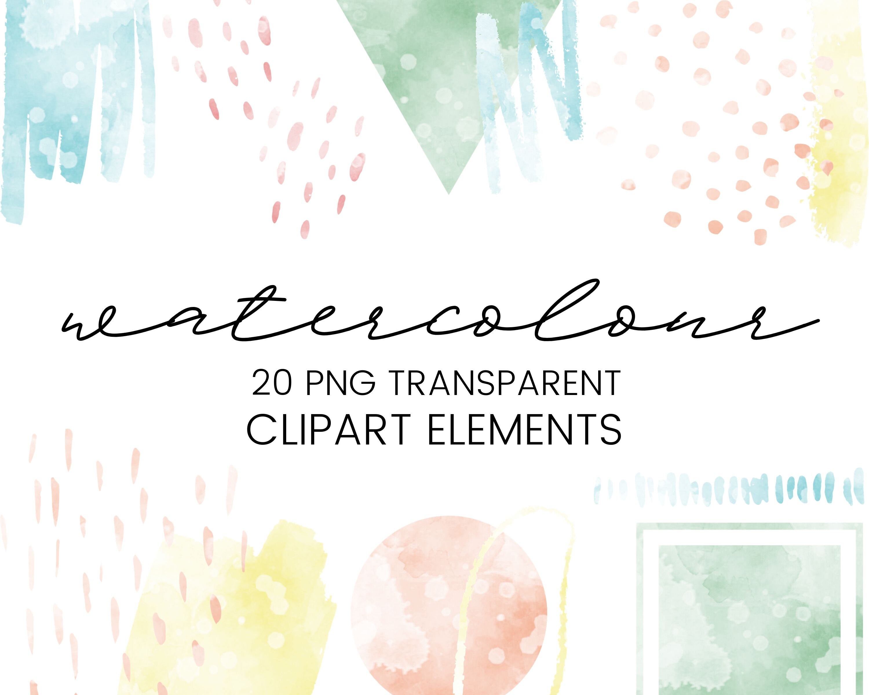 20 Watercolour Shape Elements Clipart Digital Circle Triangle, Square ...