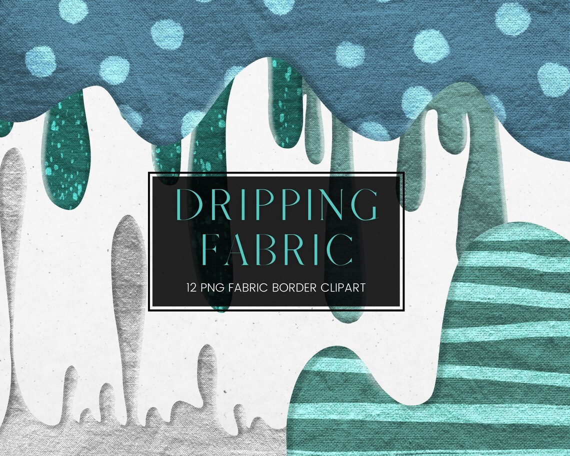 Blue Linen Dripping Fabric Border Clipart Stripe Spot Drip - Etsy Australia