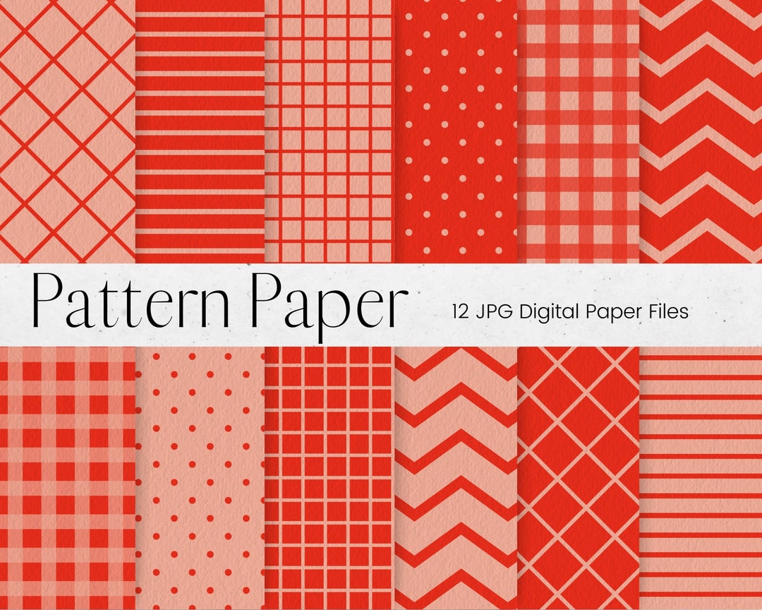Red and Pink Pattern Digital Paper, Plaid Paper Pattern, Spot and ...