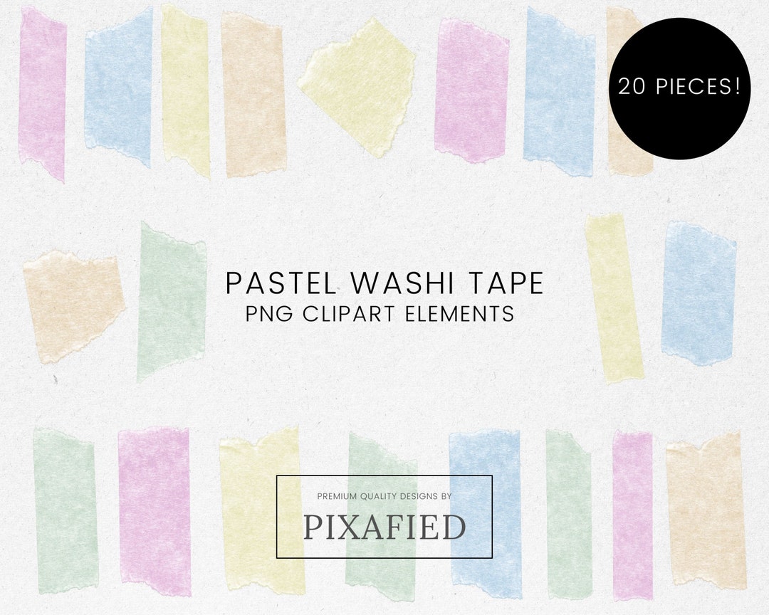 20 Pastel Rainbow Washi Tape Clip Art, Pink Blue Digital Washi Tape ...