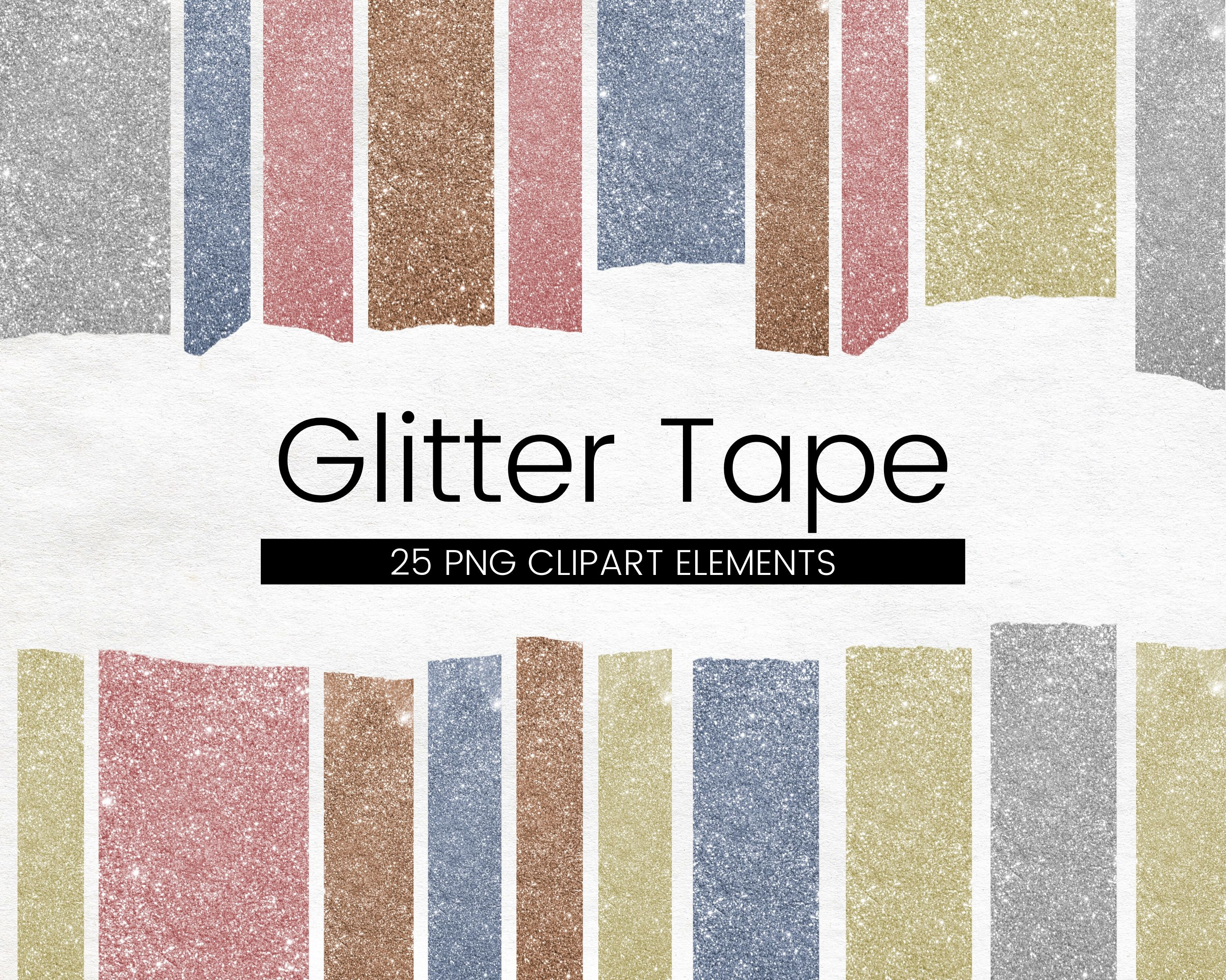 25 Glitter Washi Tape Clipart, Digital Elements Craft Tape Clipart ...