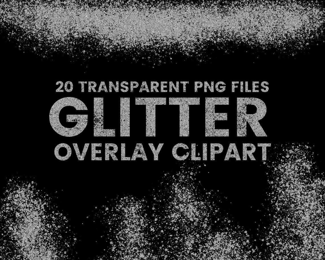 Silver Glitter Clipart Pixie Dust Glitter Overlay, Glitter Commercial ...