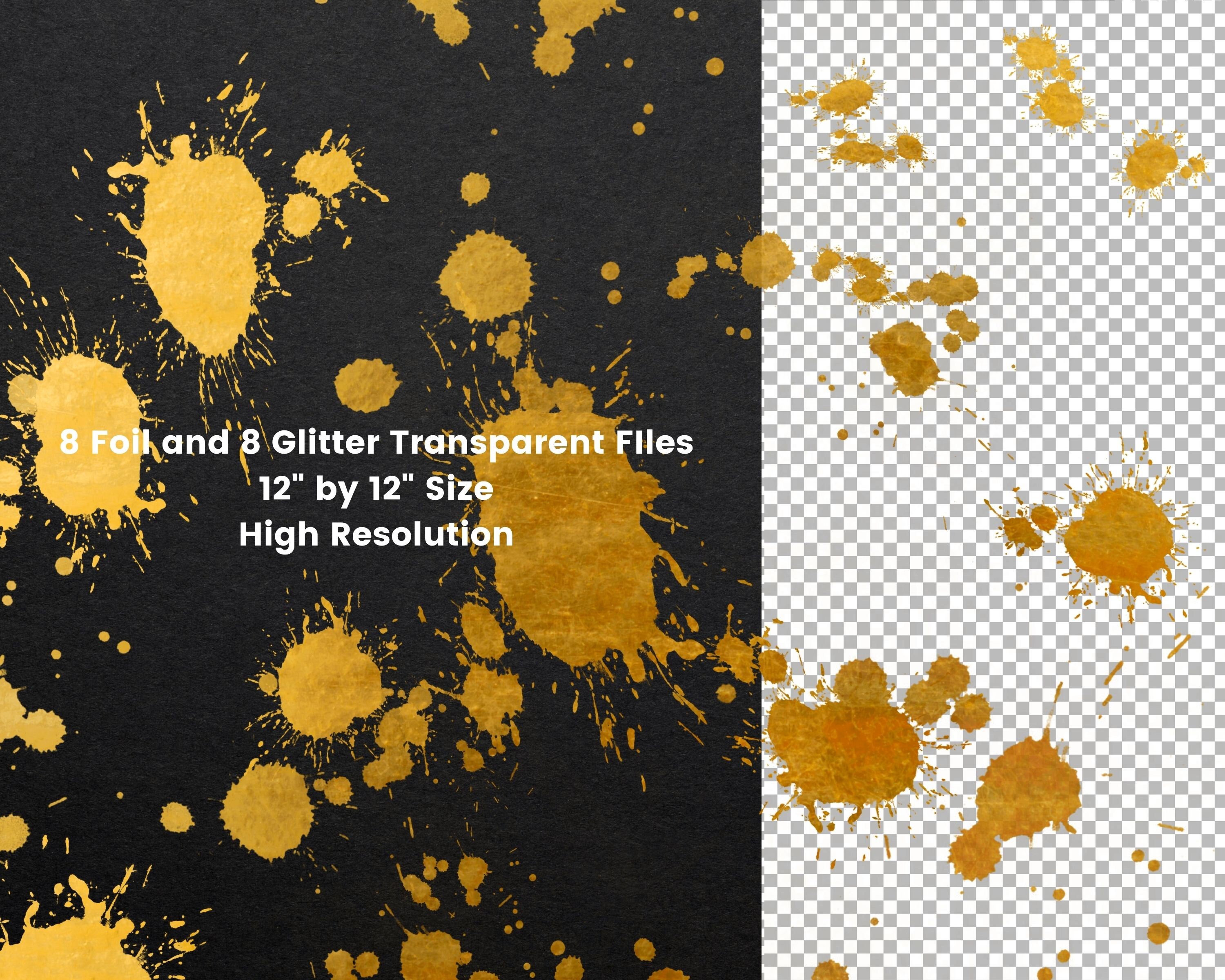 Gold Ink Splatter overlays Gold foil ink dot clipart Glitter | Etsy