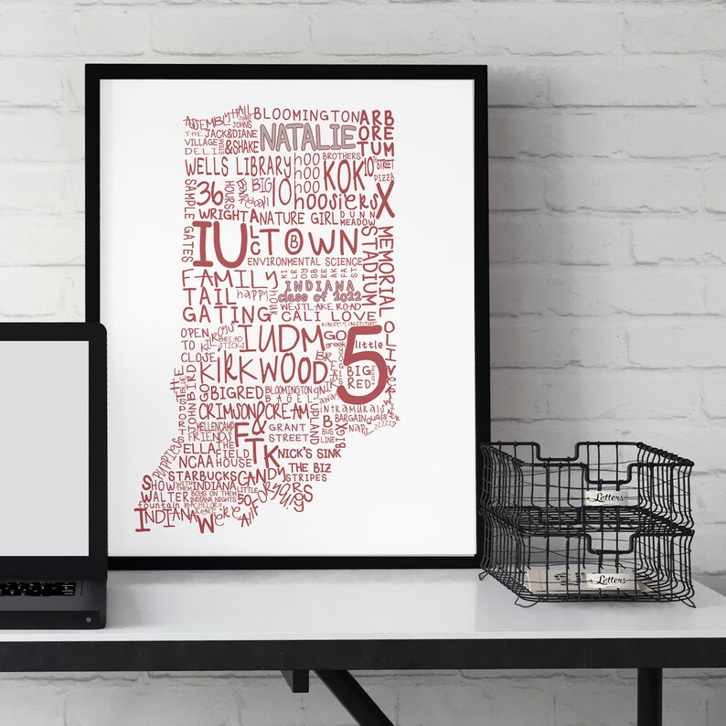 Indiana University Wall Word Art College Graduation High | Etsy