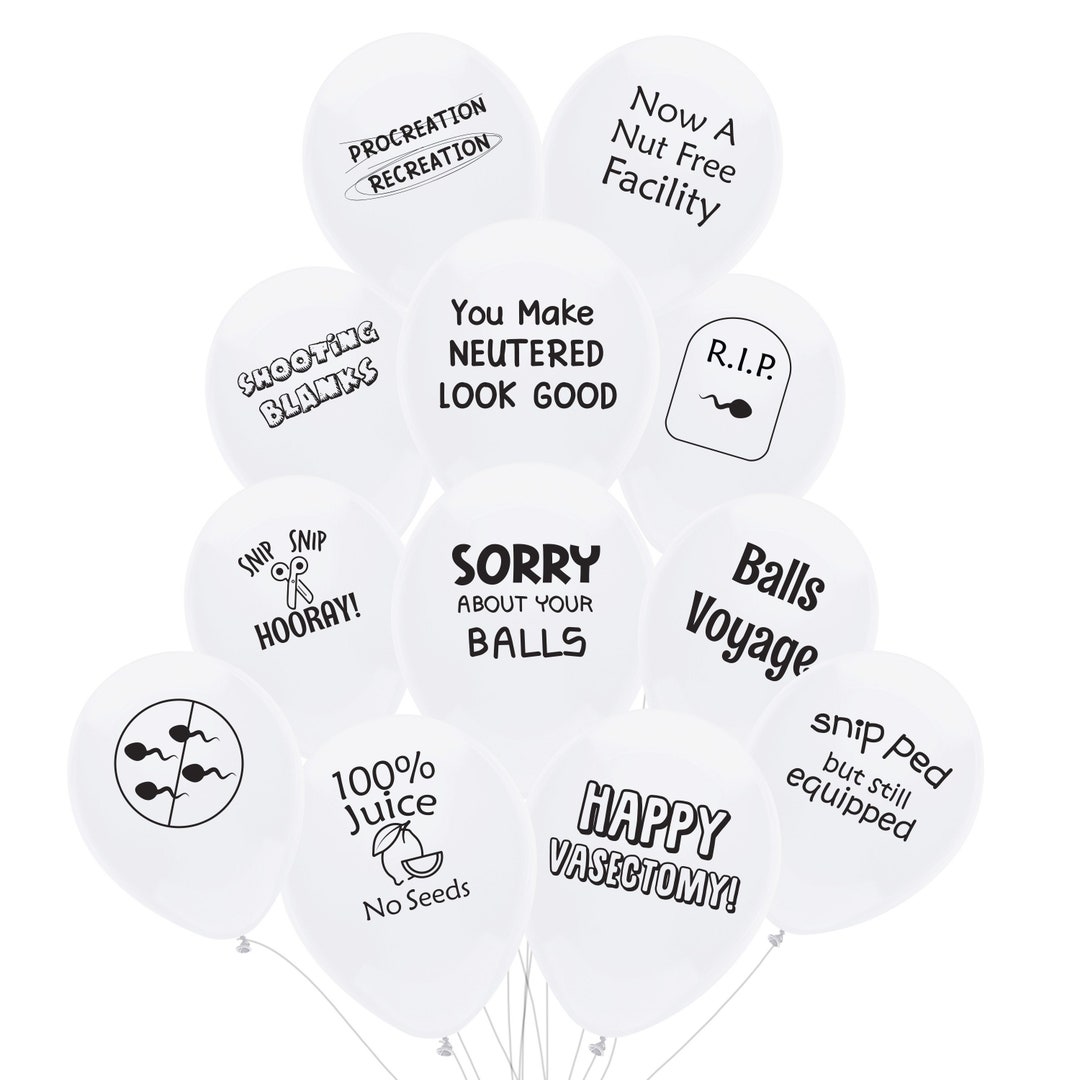 36 Vasectomy Party Balloons Snip Snip Hooray! Sorry About Your Balls ...