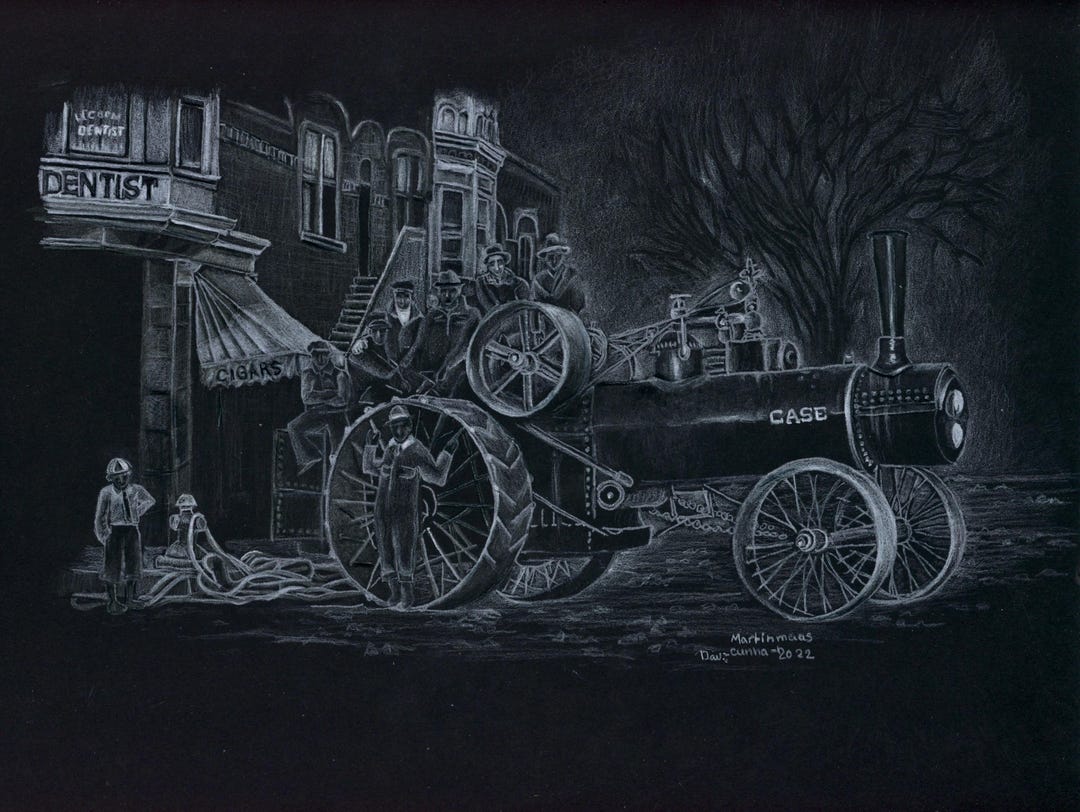 Steam Engine Art Print - Case Steam Engine - Black and White Art - Etsy