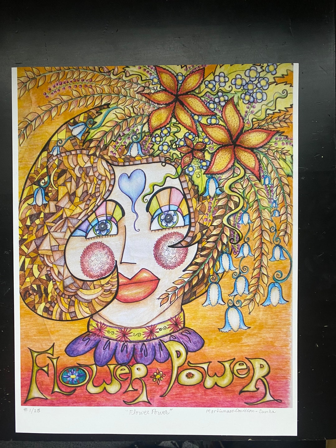 Art Print - Flower Power Girl - Etsy