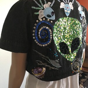 Upcycled Sequined Bling Alien Shrug - Etsy