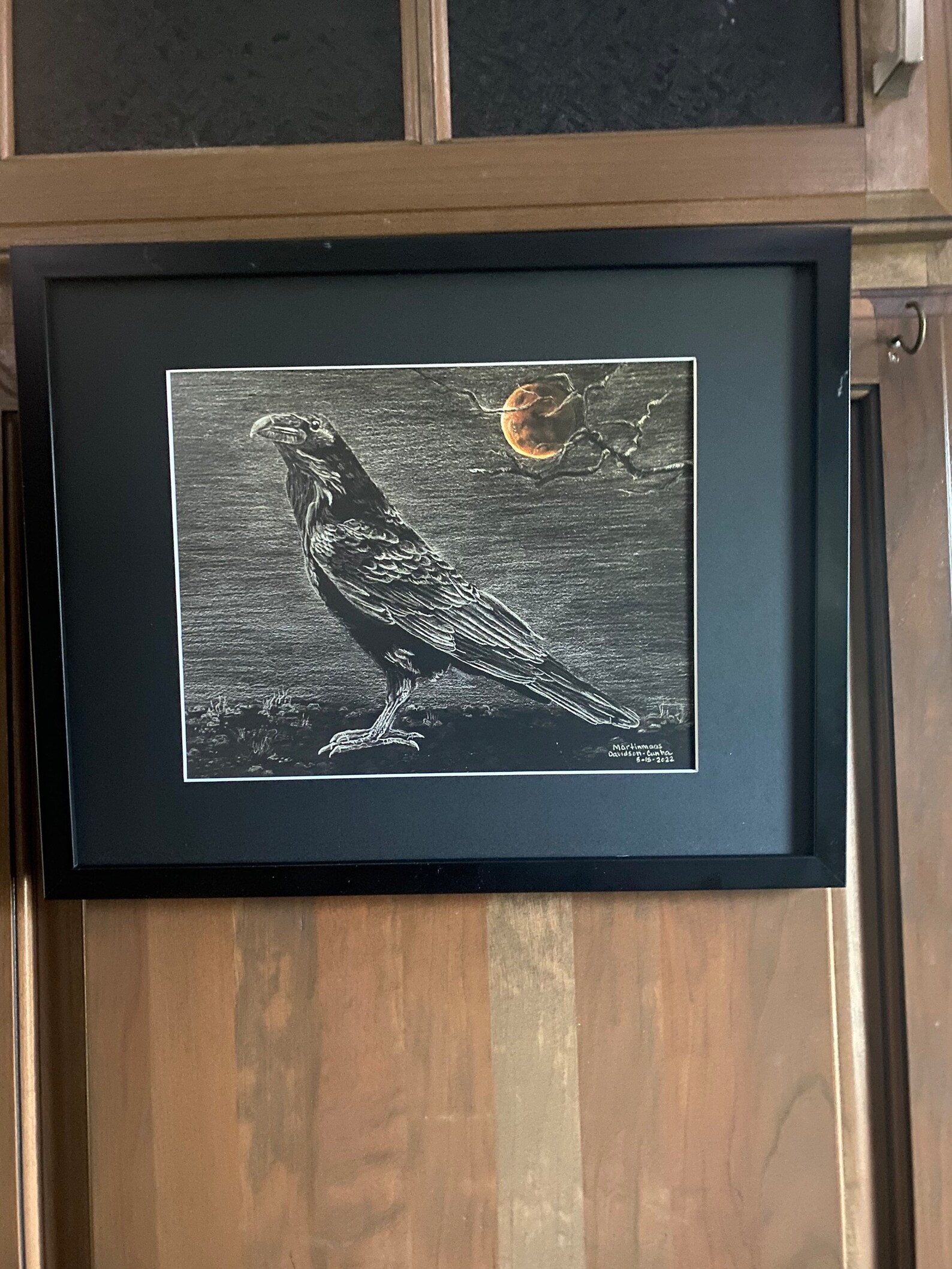 Crow With the Blood Moon Art Print - Etsy