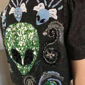 Upcycled Sequined Bling Alien Shrug - Etsy