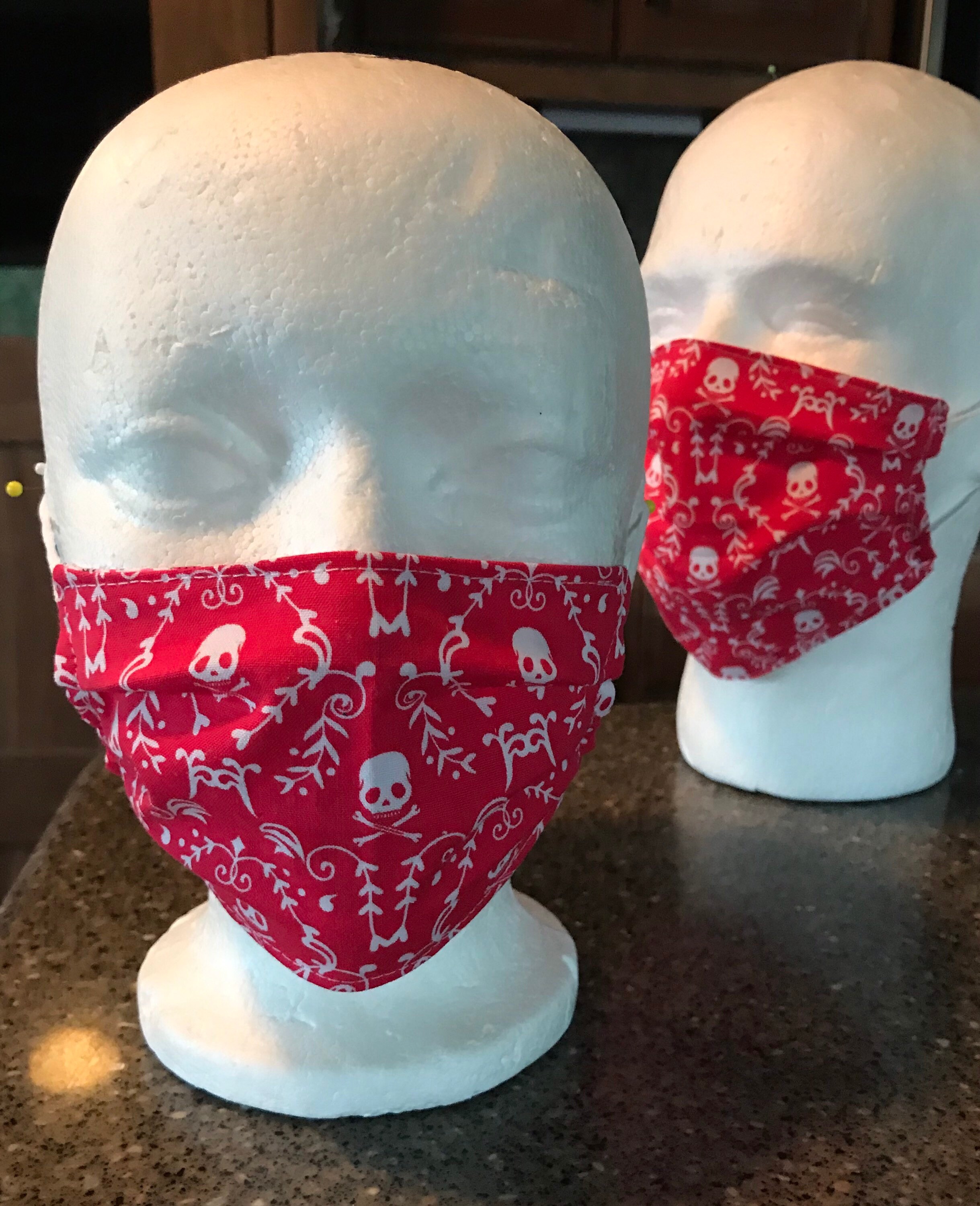 Skull and Crossbones Face Mask child Halloween Face | Etsy