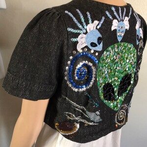 Upcycled Sequined Bling Alien Shrug - Etsy