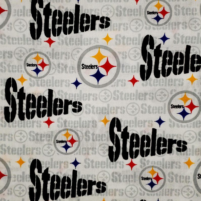 Football FABRIC NFL Steelers Pittsburgh Cotton 1/2 Yd Remnants & 5" to ...