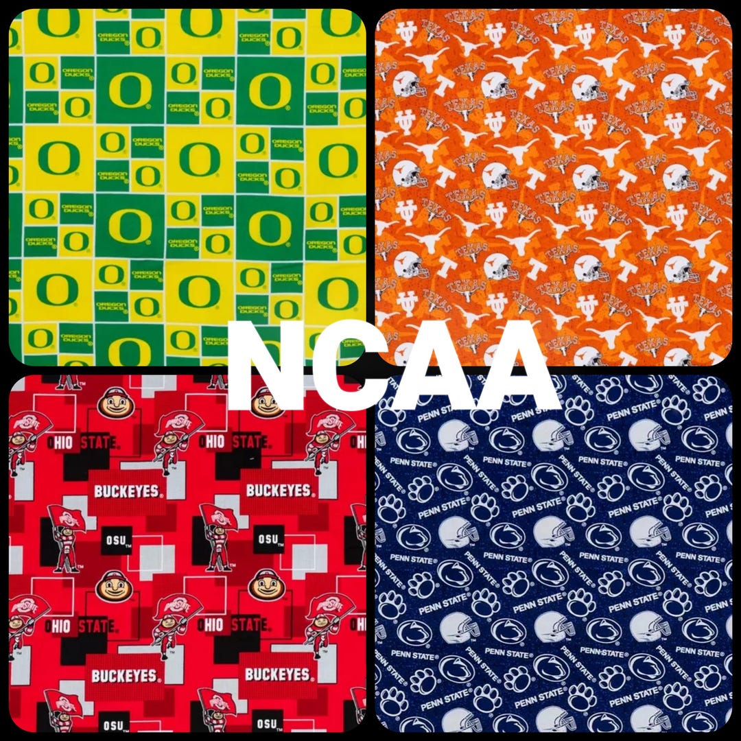 Fabric College NCAA Oregon Ohio Texas Penn State Football 100% Smooth ...