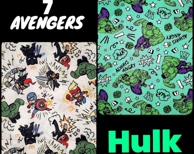 Fabrics Hulk SMASH Big Green/7 Avengers Super Hero Marvel FQ 1/2 Yd 100 ...