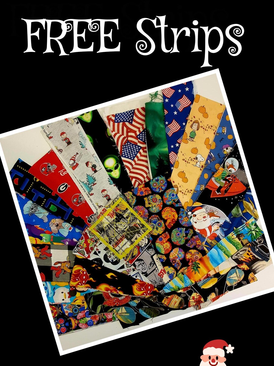 FREE FABRIC Strips 5"-24" Long X 1"-5" Wide for Quilts Crazy/rag/line/h-bone/patchwork I Spy 100 ...