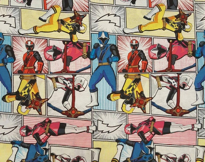 Power Rangers Fabric 100% Cotton HTF by the Yards, 1/2 Yard, Fat ...