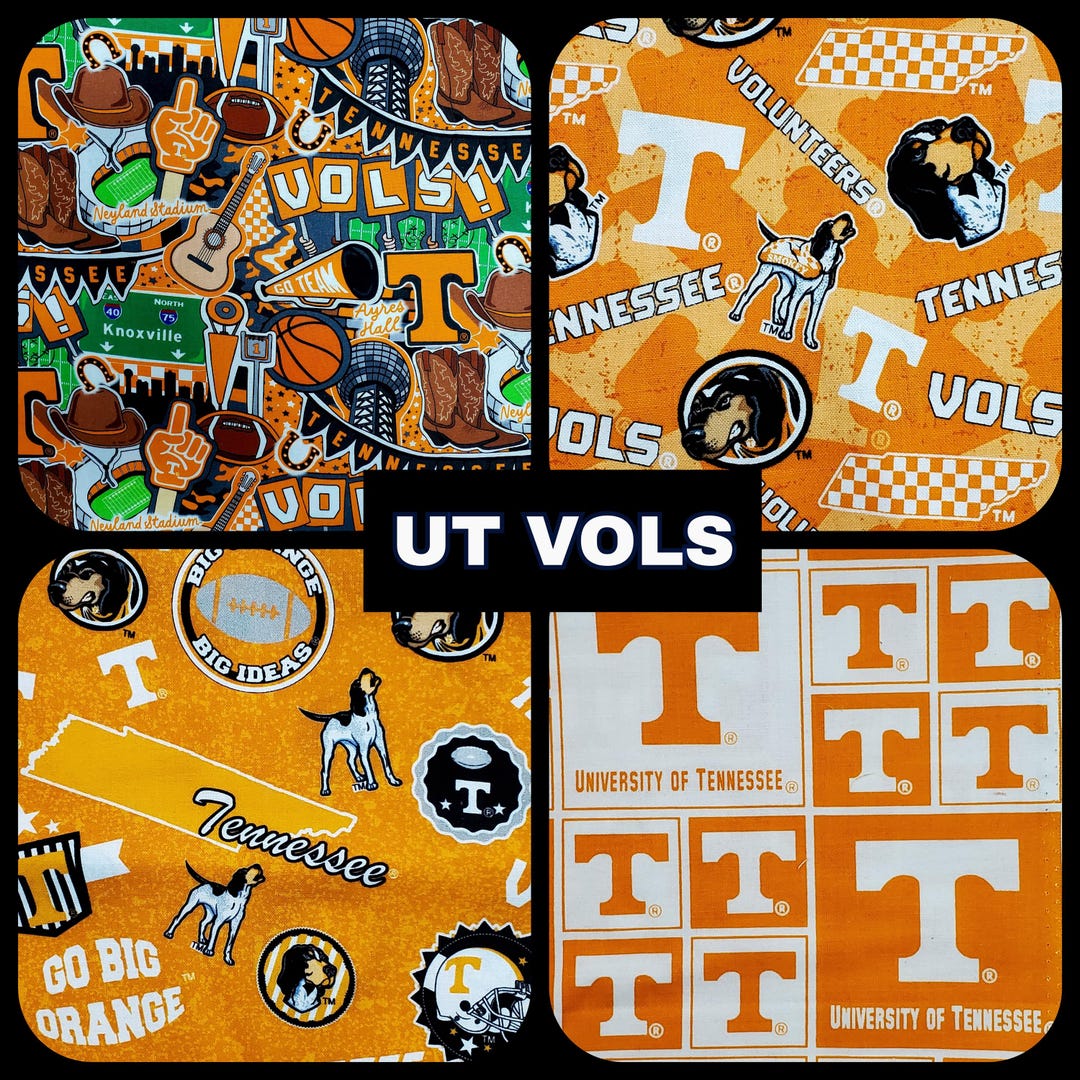 Fabric Tennessee Vols/smokey Volunteers Bb/football 4 Choices 100% ...