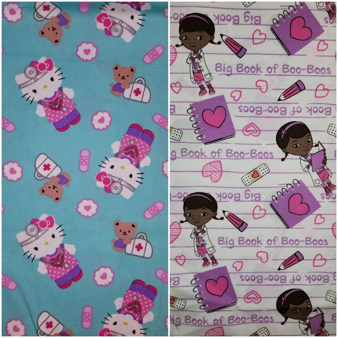 Hello Kitty Nurse FABRIC Book of Boo Boos Medical Fabric 100% Cotton ...
