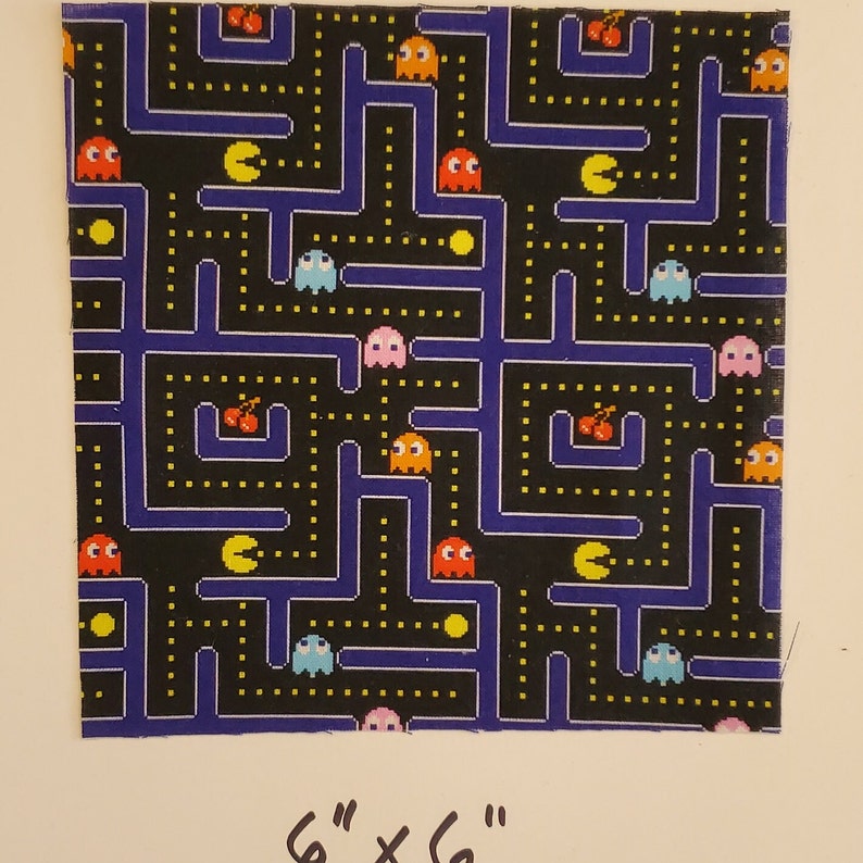 Fabrics Pac Man Retro Video Arcade Blinky Inky Pinky Clyde Fat Quarters ...