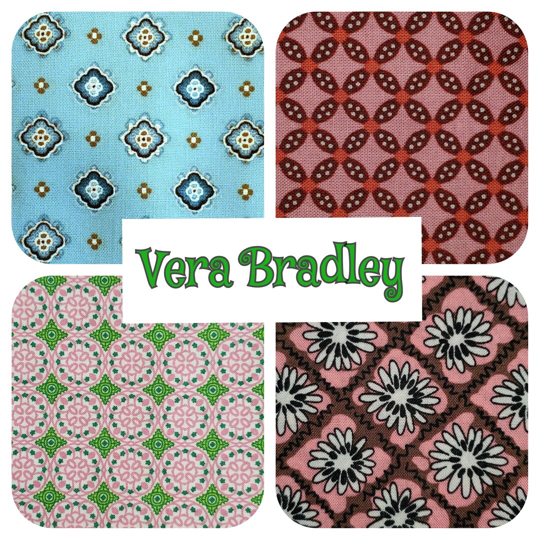 Rare Fabrics Vintage Vera Bradley Retired Designs by Kessler/miller 100 ...