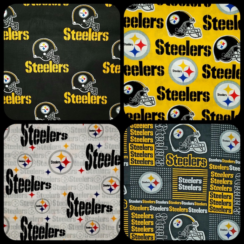 Football FABRIC NFL Steelers Pittsburgh Cotton 1/2 Yd Remnants & 5" to ...