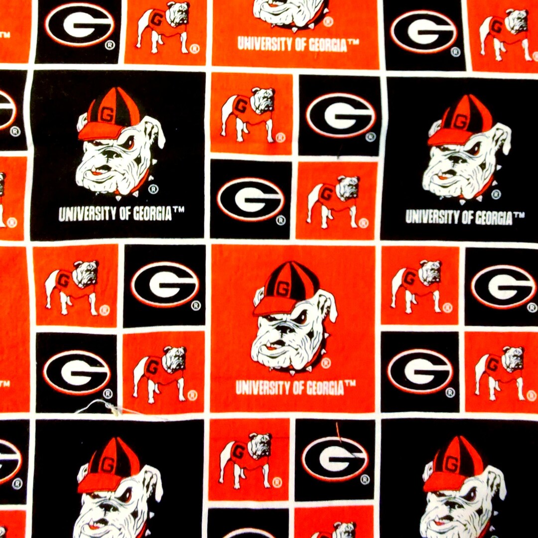FABRIC Georgia Bulldogs University UGA Ncaa Football 100% Smooth Cotton ...