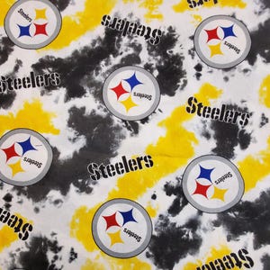 Football FABRIC NFL Steelers Pittsburgh Cotton 1/2 Yd Remnants & 5" to ...