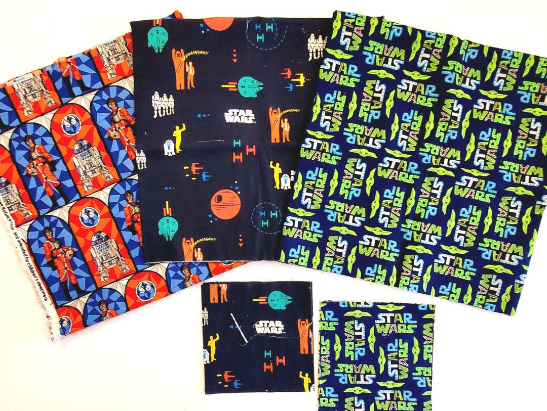 Fabrics Star Wars Hans R2D2 Baby Yoda 100% Quilting Cotton Fabric Fat ...