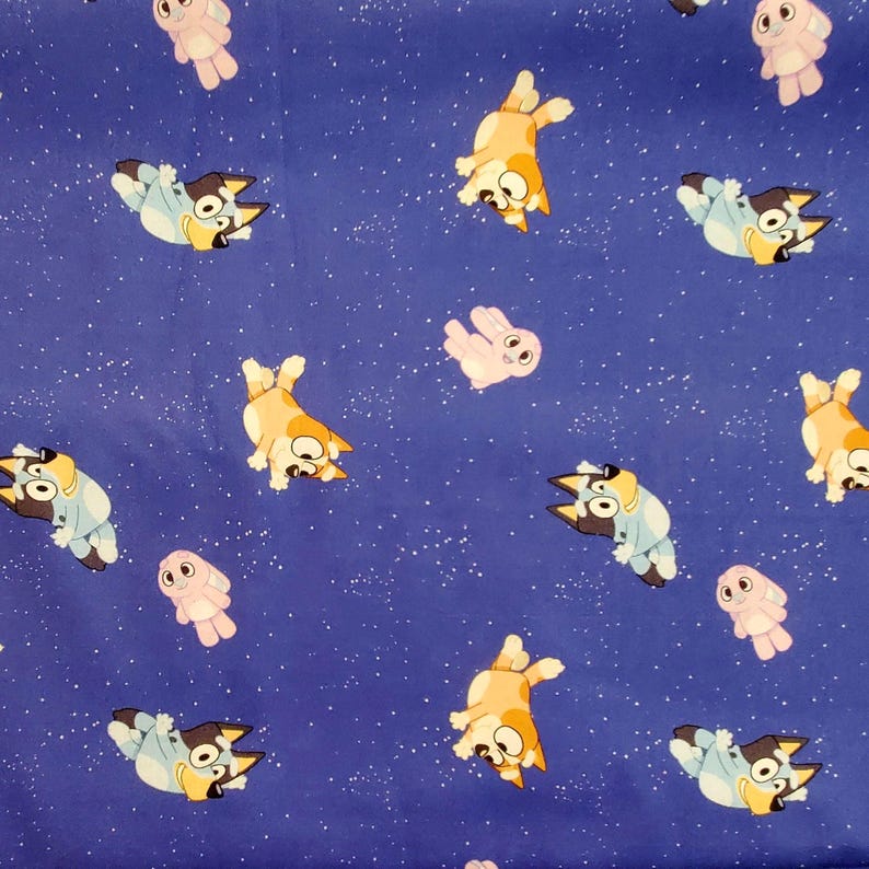 Fabric Bluey Bingo Floppy Circles or Goodnight 100% Cotton 1/2 Yd FQ ...