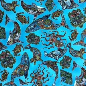Scrub Top Sharks Dolphins Octopus Animal Spirits Stingrays Whales ...