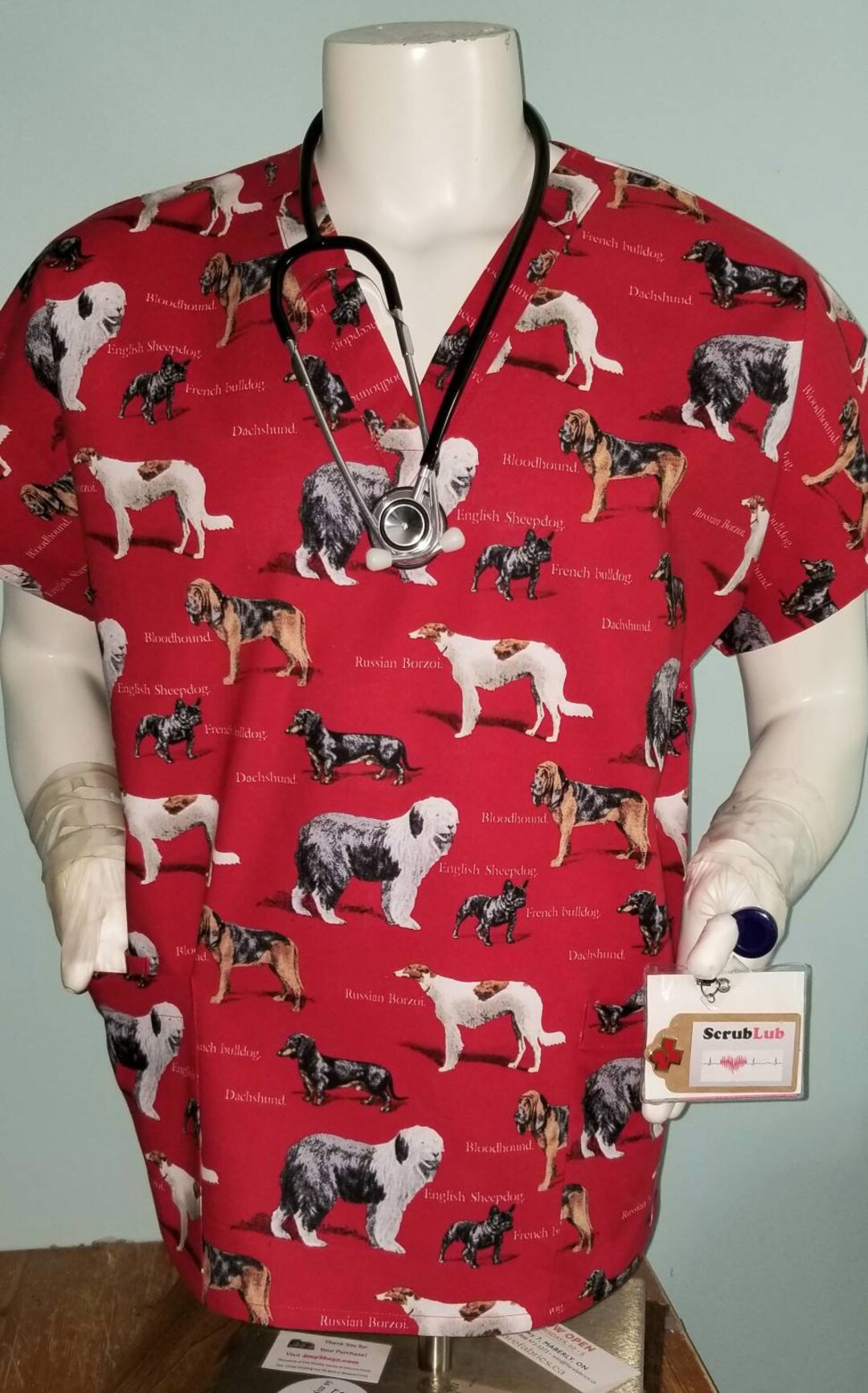 Scrub Tops Dogs Best Breed Pets Dog Lovers Bulldogs Vet Gifts Class V ...